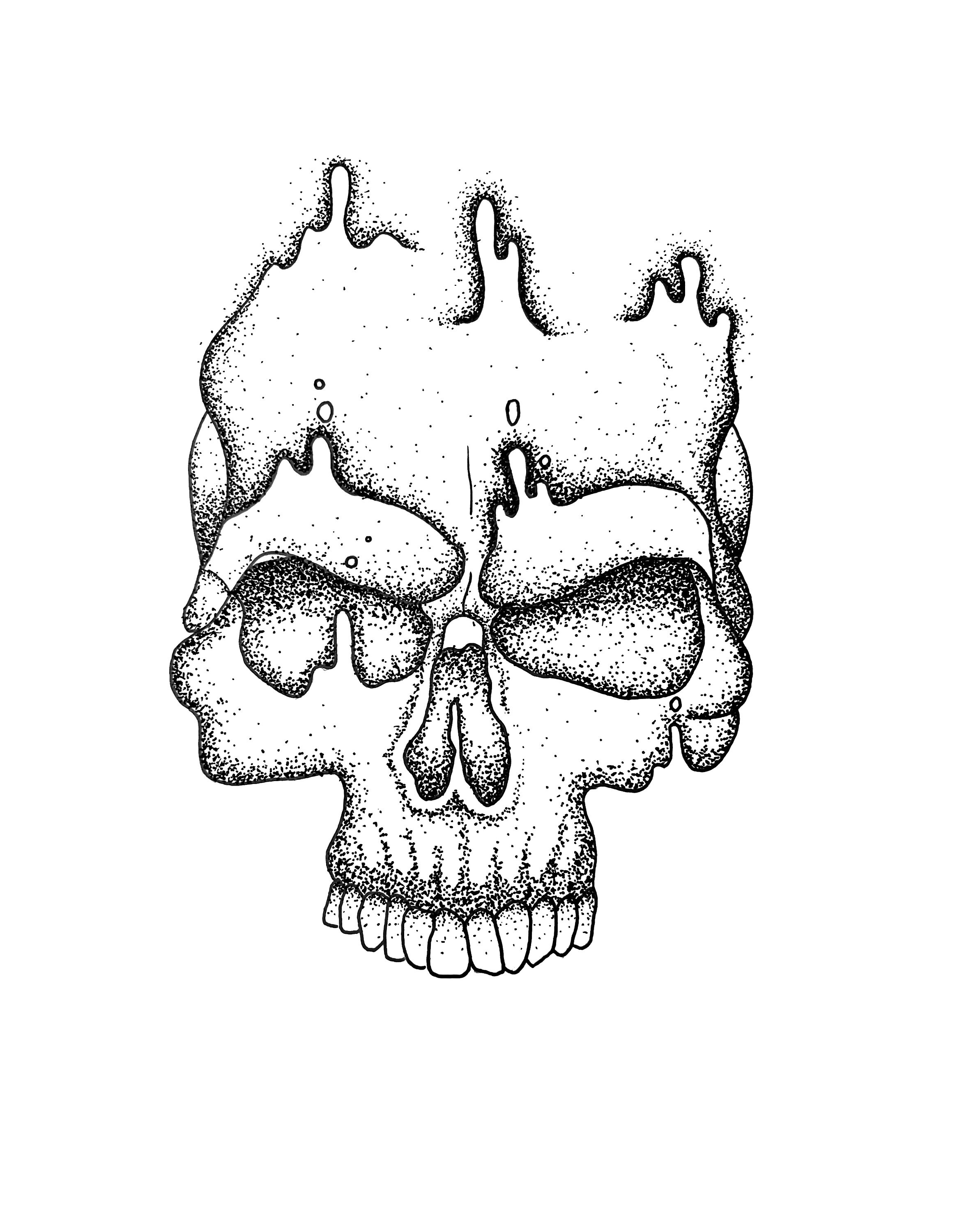 Skull Stippling Wall Art - Etsy