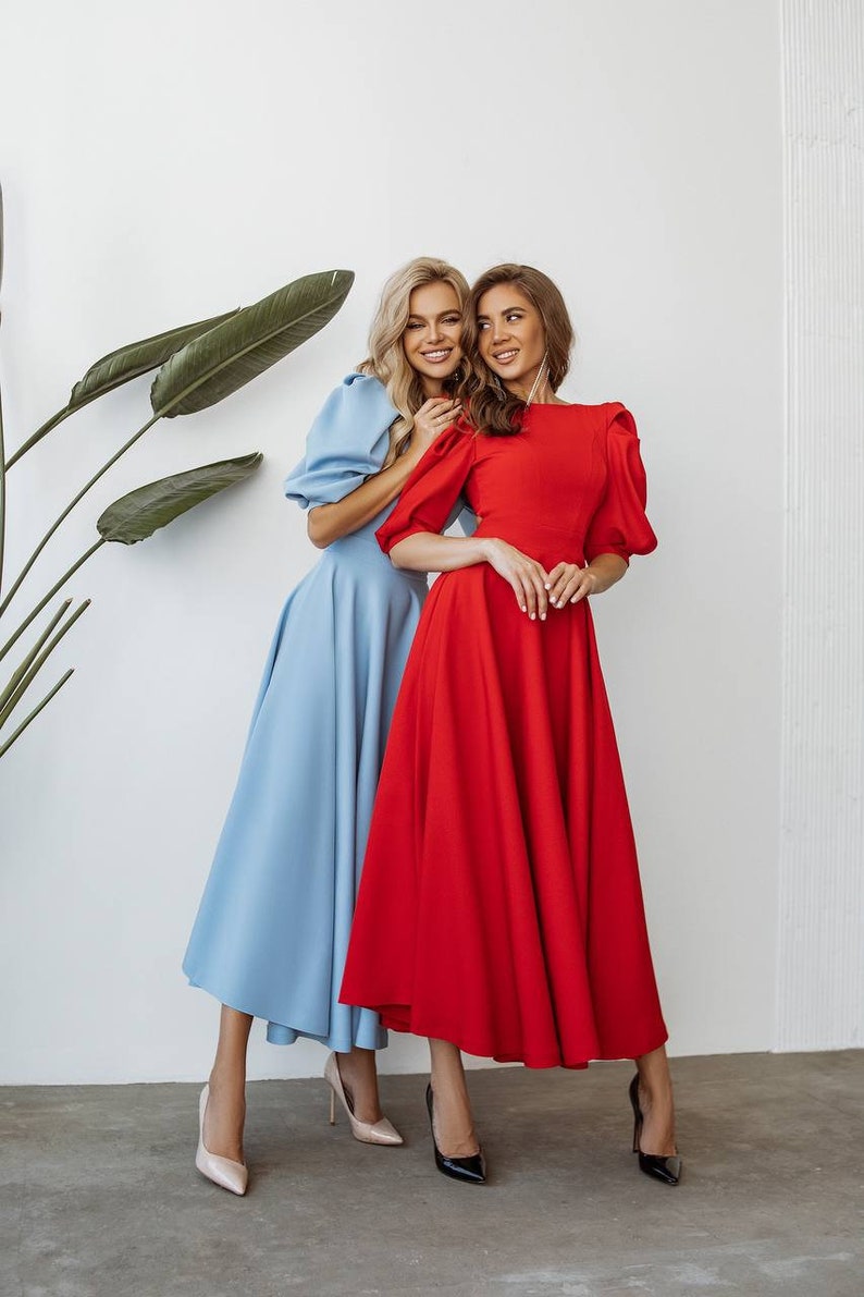 Blue Cocktail Dress Backless Dress Blue Wedding Dress Etsy