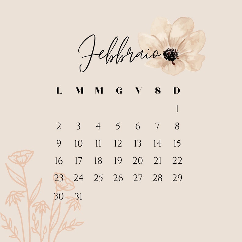 February Calendar - Etsy