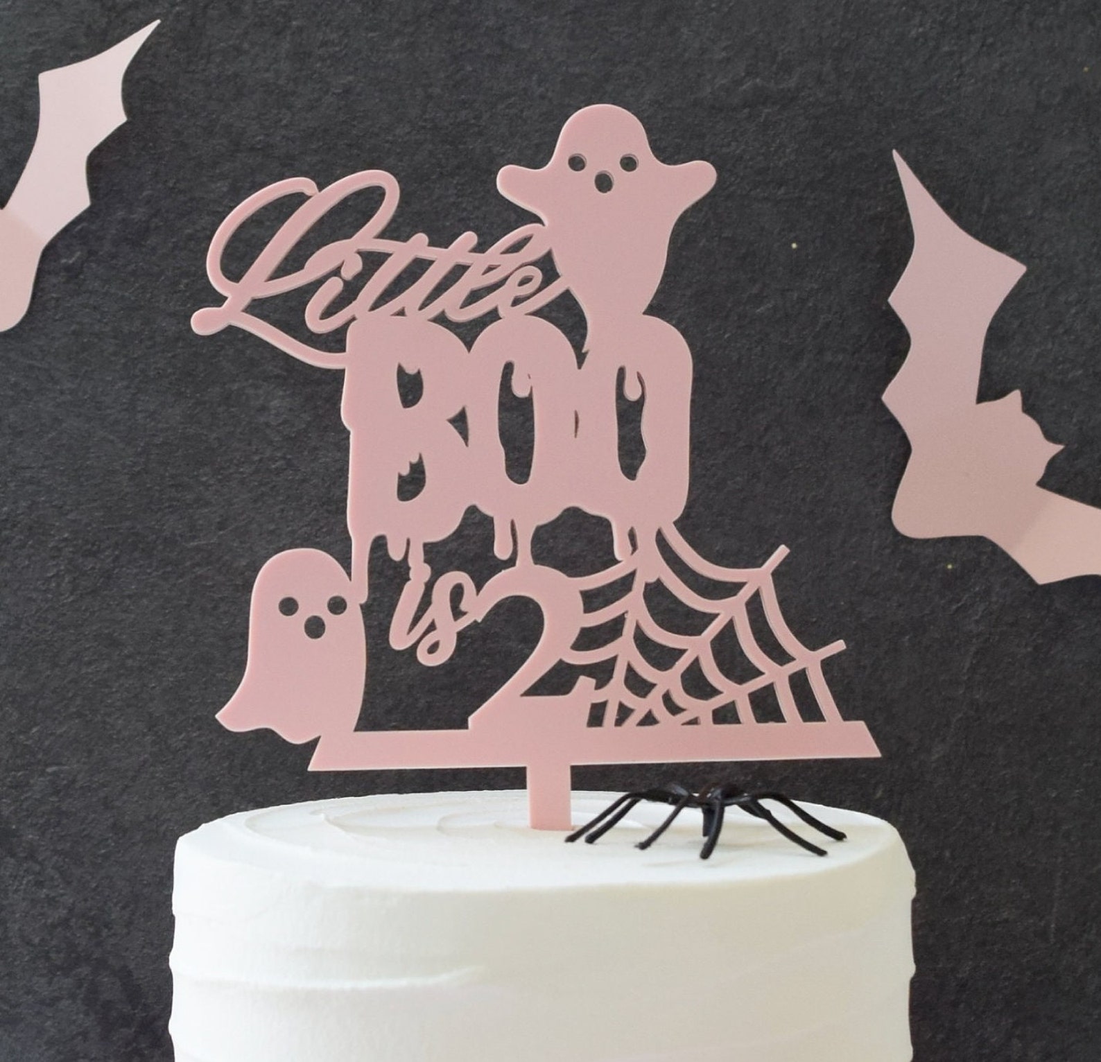 Pink Halloween Ghost Cake Topper Little Boo Cake Topper Pink - Etsy