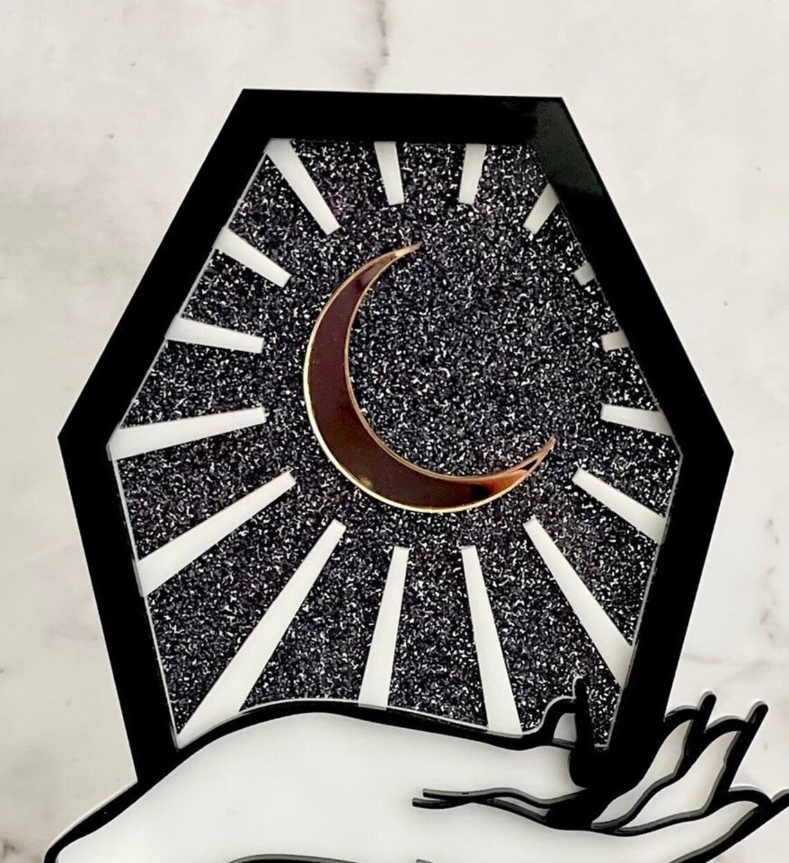 Acrylic Glitter Witchy Coffin Decor Death Moth Coffin Sign - Etsy