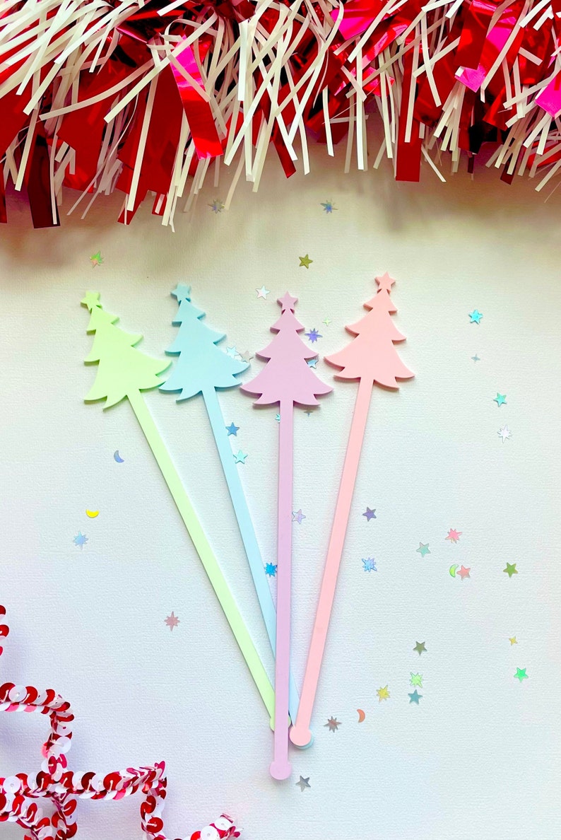 Christmas Drink Stirrers| Christmas Tree Cocktail Stirrers| Holiday ...