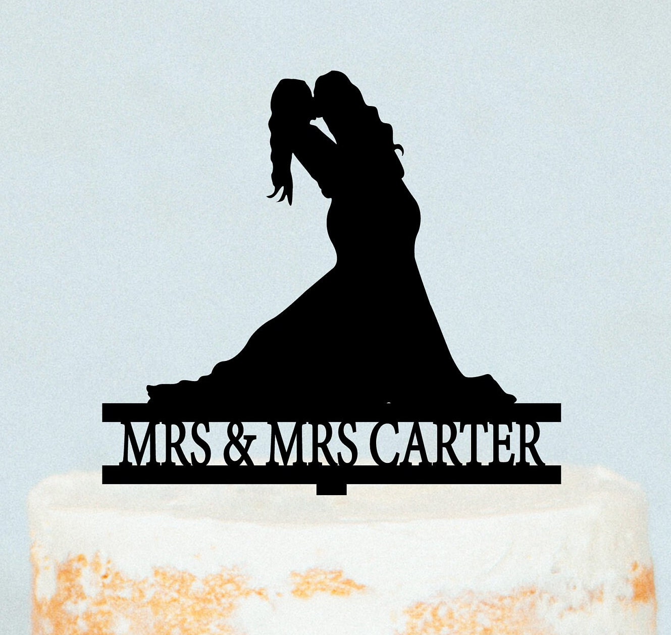 Mrs and Mrs Custom Cake Topper| Lesbian Wedding Cake Topper| Same Sex ...