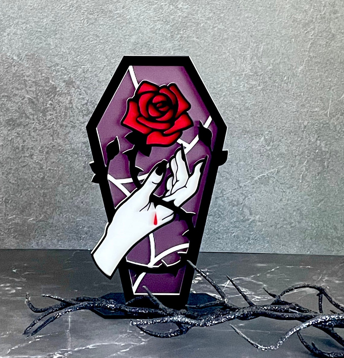 Gothic Rose Home Decor Rose With Thorns Decor Bleeding Rose Witches ...