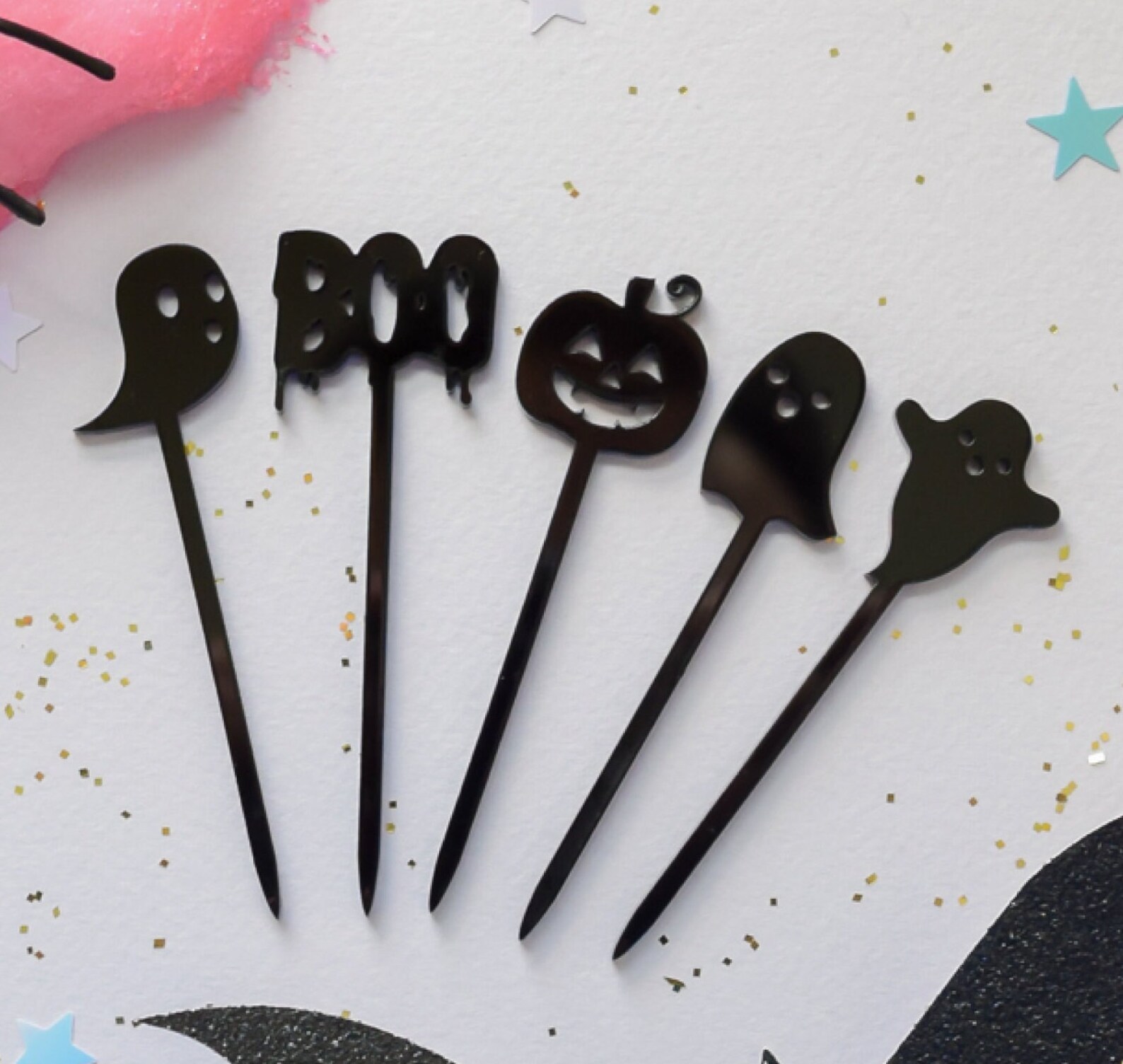 Acrylic Halloween Cupcake Toppers Ghost Cupcake Toppers Halloween Party ...