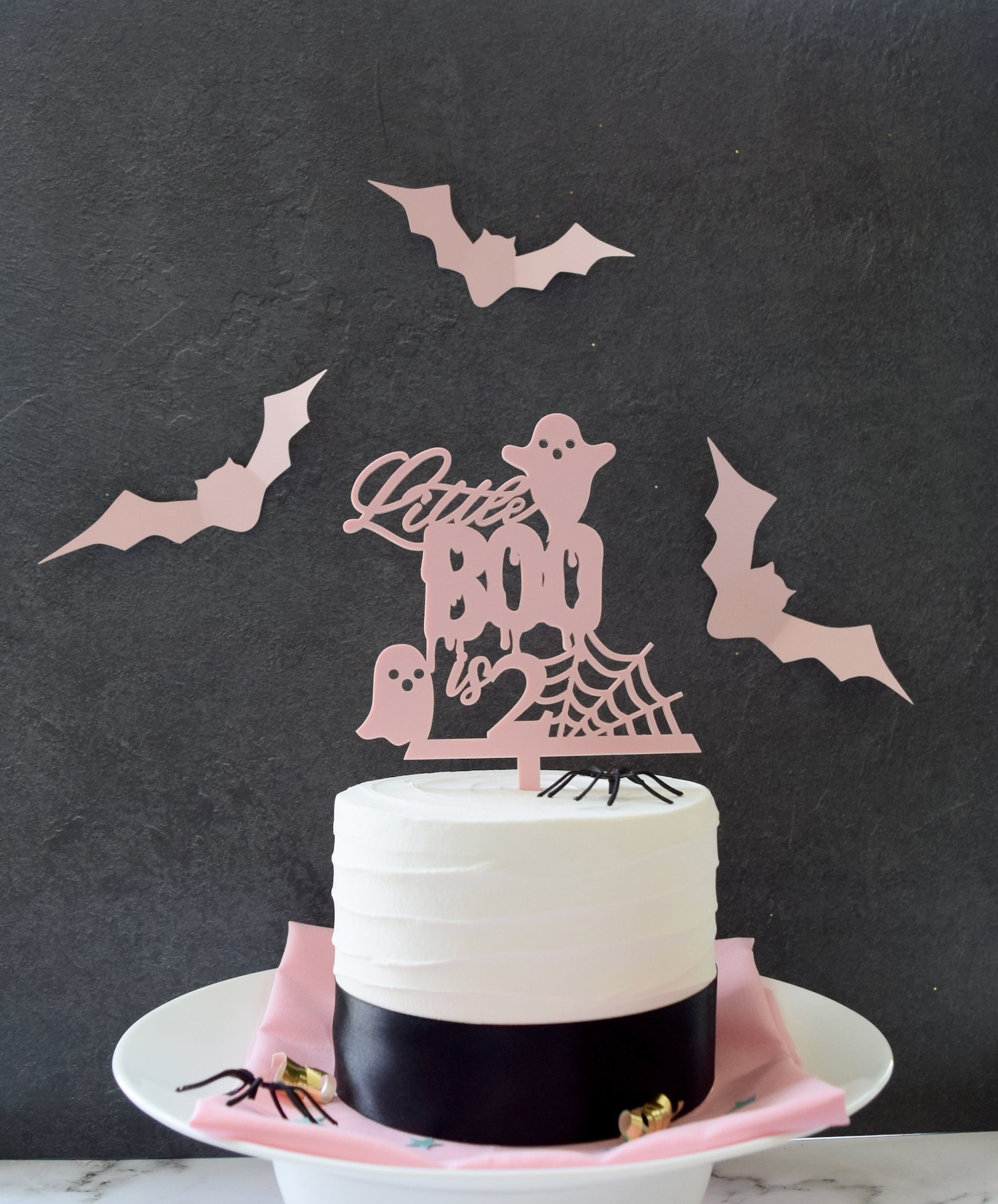 Pink Halloween Ghost Cake Topper| Little Boo Cake Topper| Pink Ghost ...