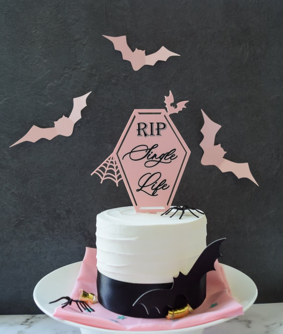 RIP Single Life Cake Topper Halloween Bachelorette Cake | Etsy