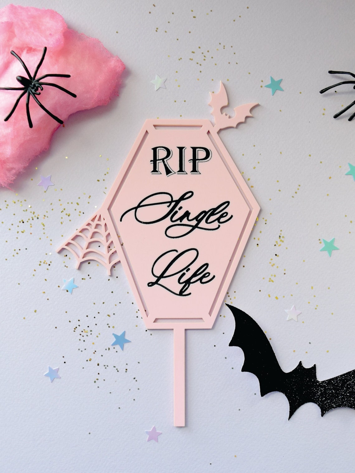 RIP Single Life Cake Topper Halloween Bachelorette Cake | Etsy