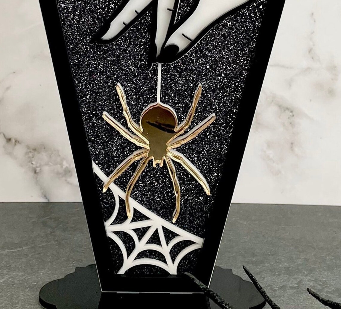 Acrylic Glitter Witchy Coffin Decor Death Moth Coffin Sign - Etsy