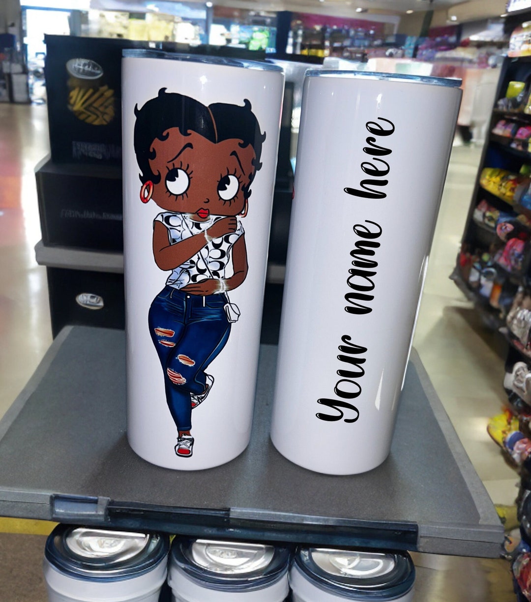 Personalized Black Betty Boop 20 Oz Tumbler, Betty Boop Tumbler ...