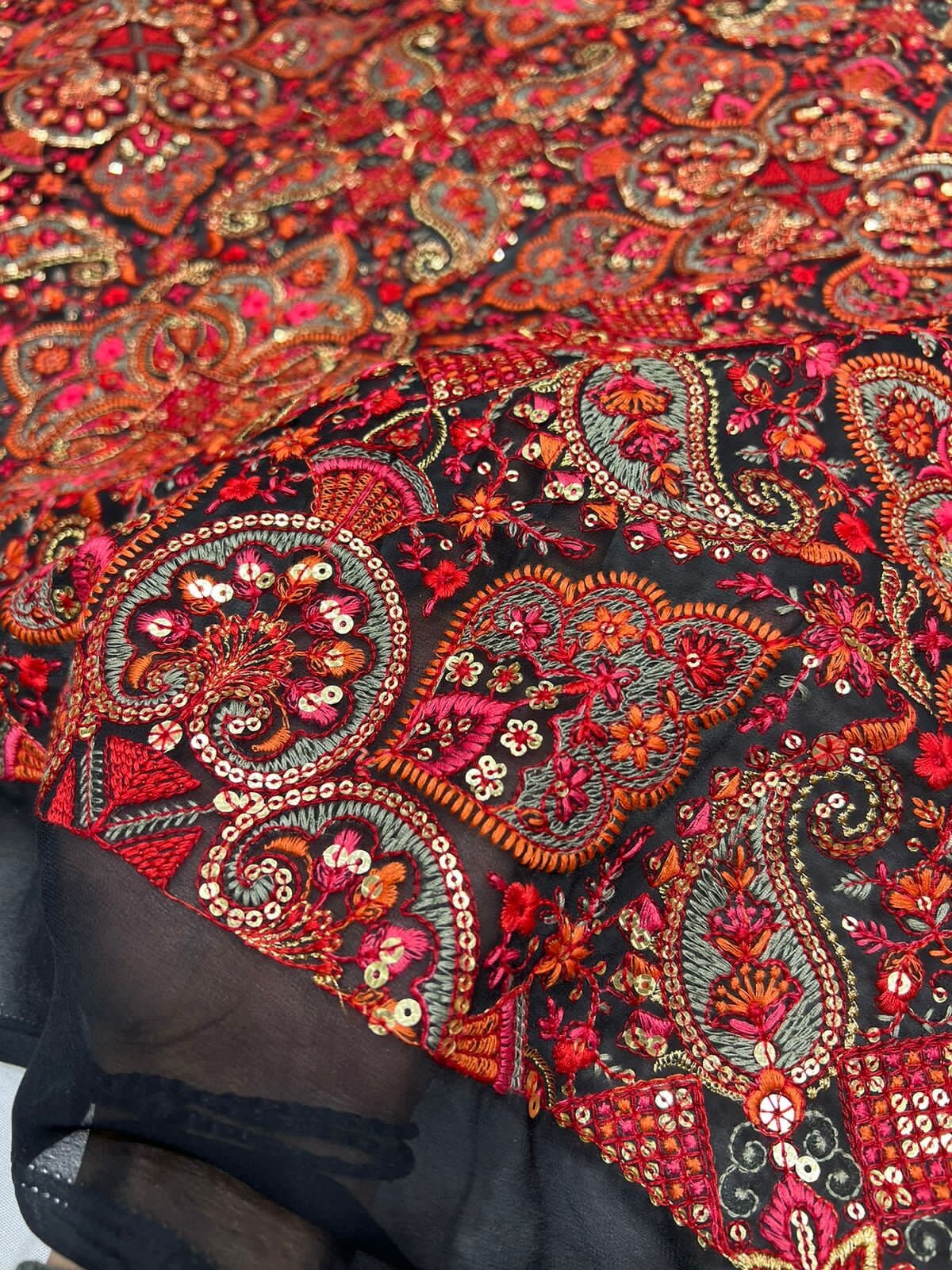Women Clothing Fabric Georgette Heavy Embroidery Work for Dress Suits ...