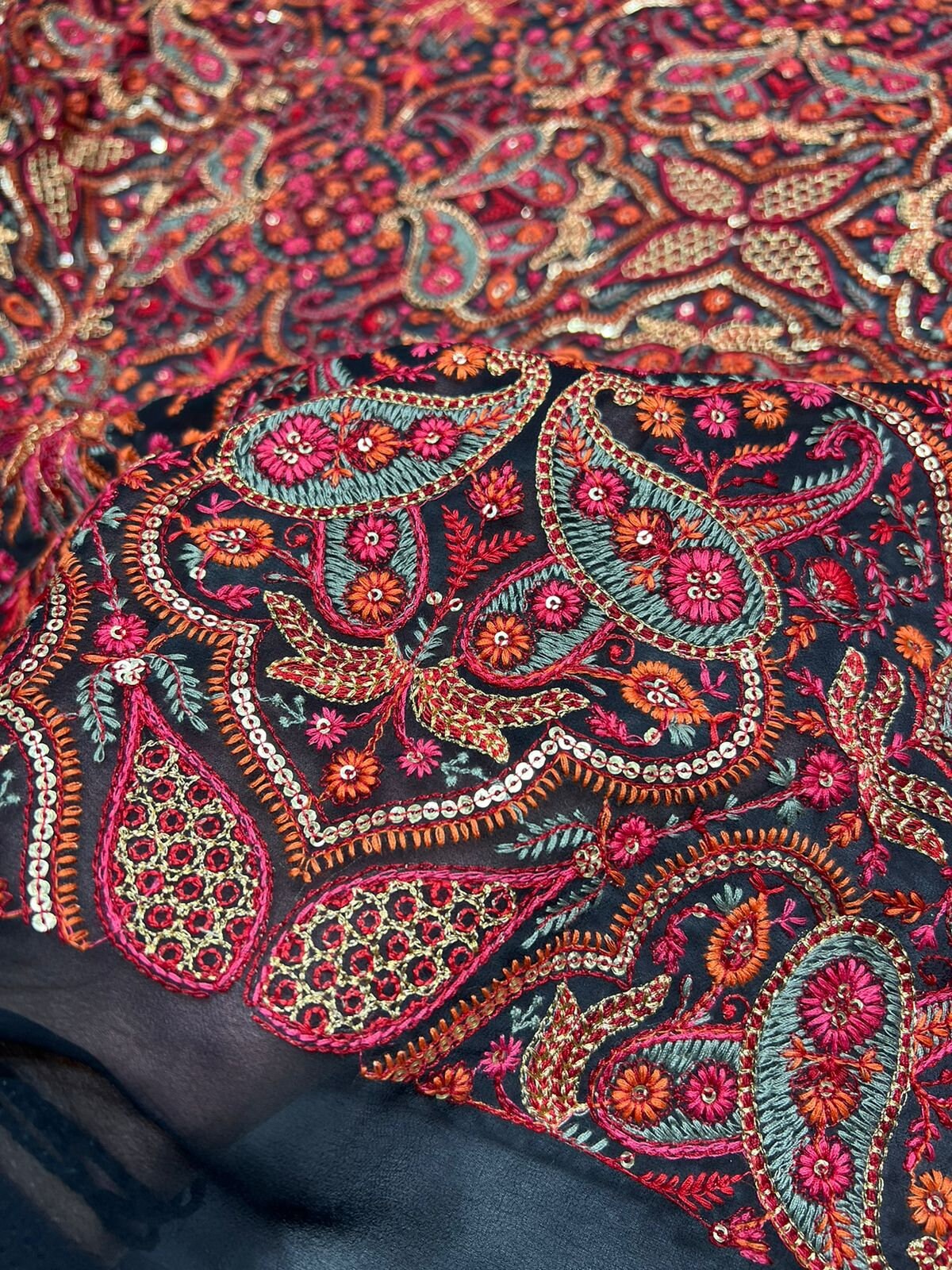 Women Clothing Fabric Georgette Heavy Embroidery Work for Dress Suits ...