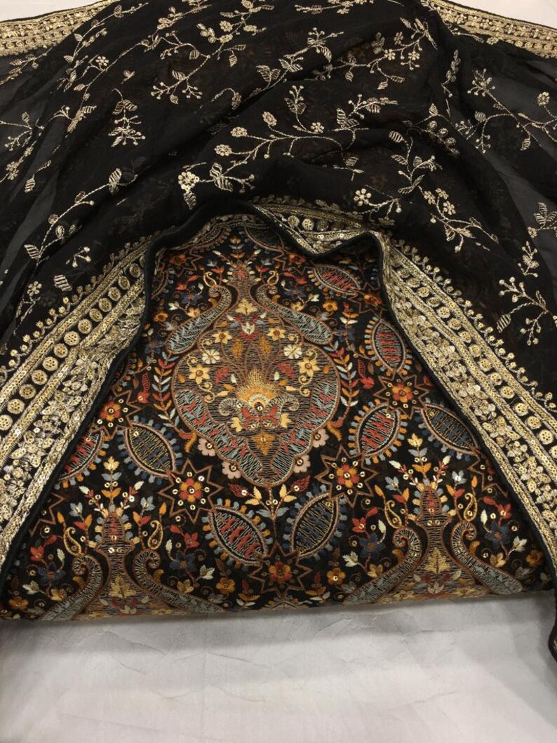 Designer Very Beautiful Georgette Jamavar Embroidery Work Suits Dress ...