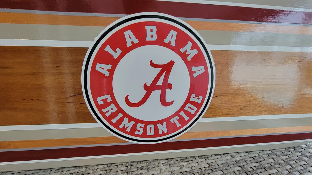 6 Ft. BAMA BOARD Surfboard Wall Art, Beach House Decor, Wood Surfboard ...