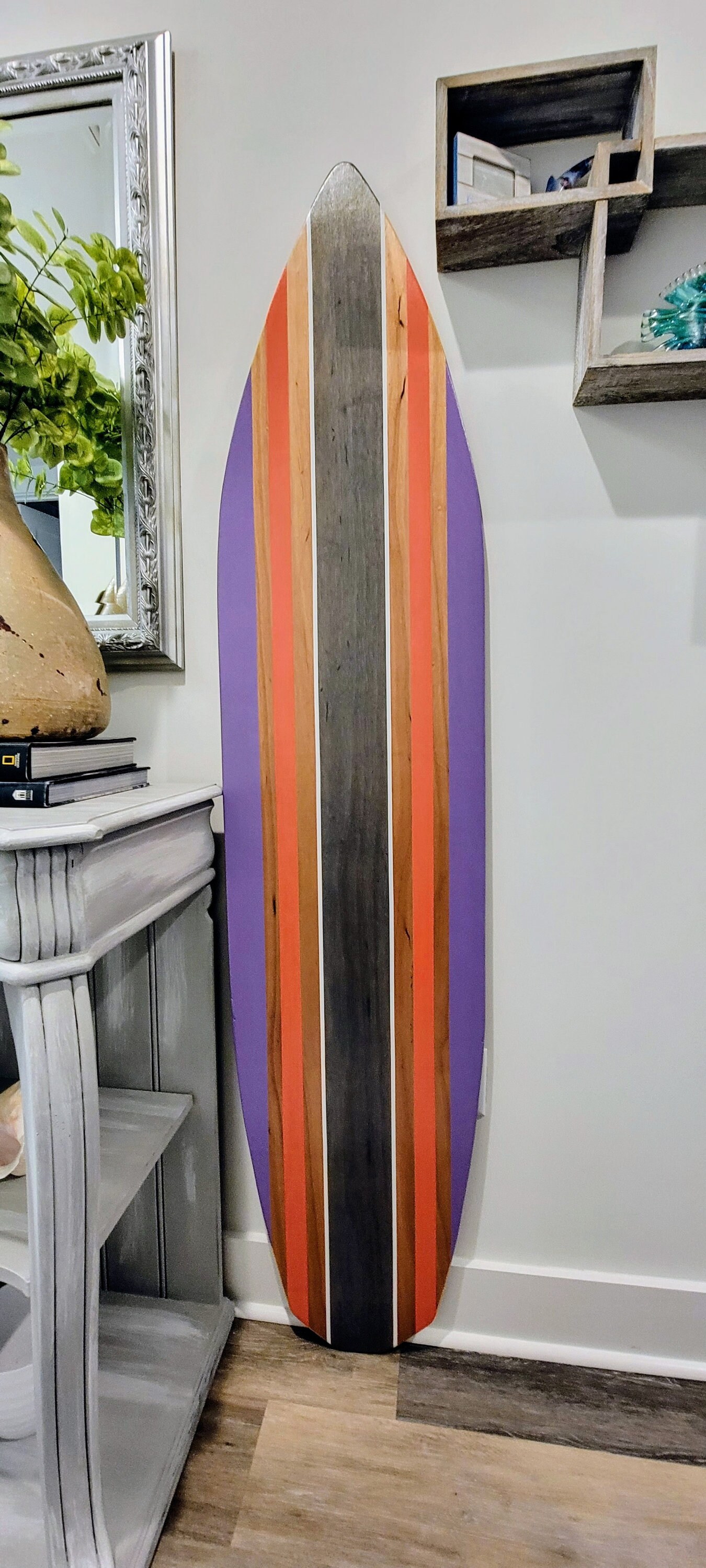 PURPLE WINGS SURFBOARD surfboard Wall Art, Beach House Decor, Wood ...