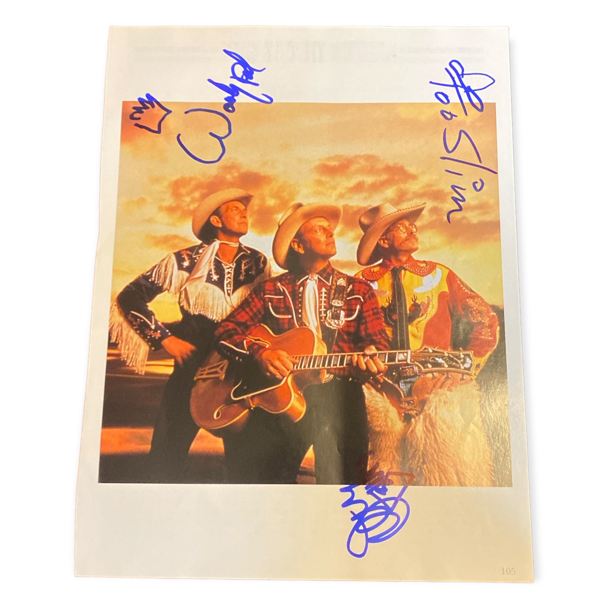 RIDERS in THE SKY Autograph 8.5x11 Photo Signed X3 Country Western Opry ...