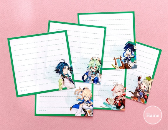 Genshin Impact Anemo Memopad / Notepad Stationery Xiao Venti | Etsy