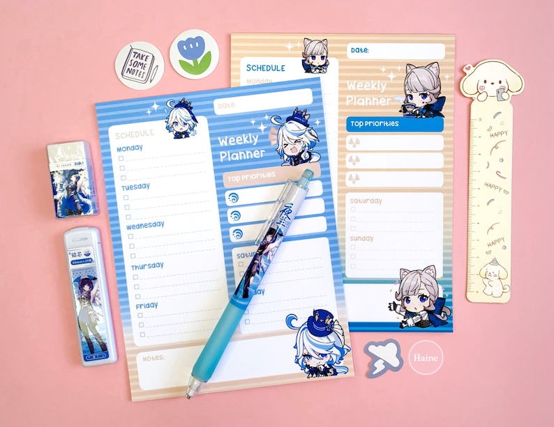 Genshin Impact Weekly Planner Notepads - Fontaine - Etsy