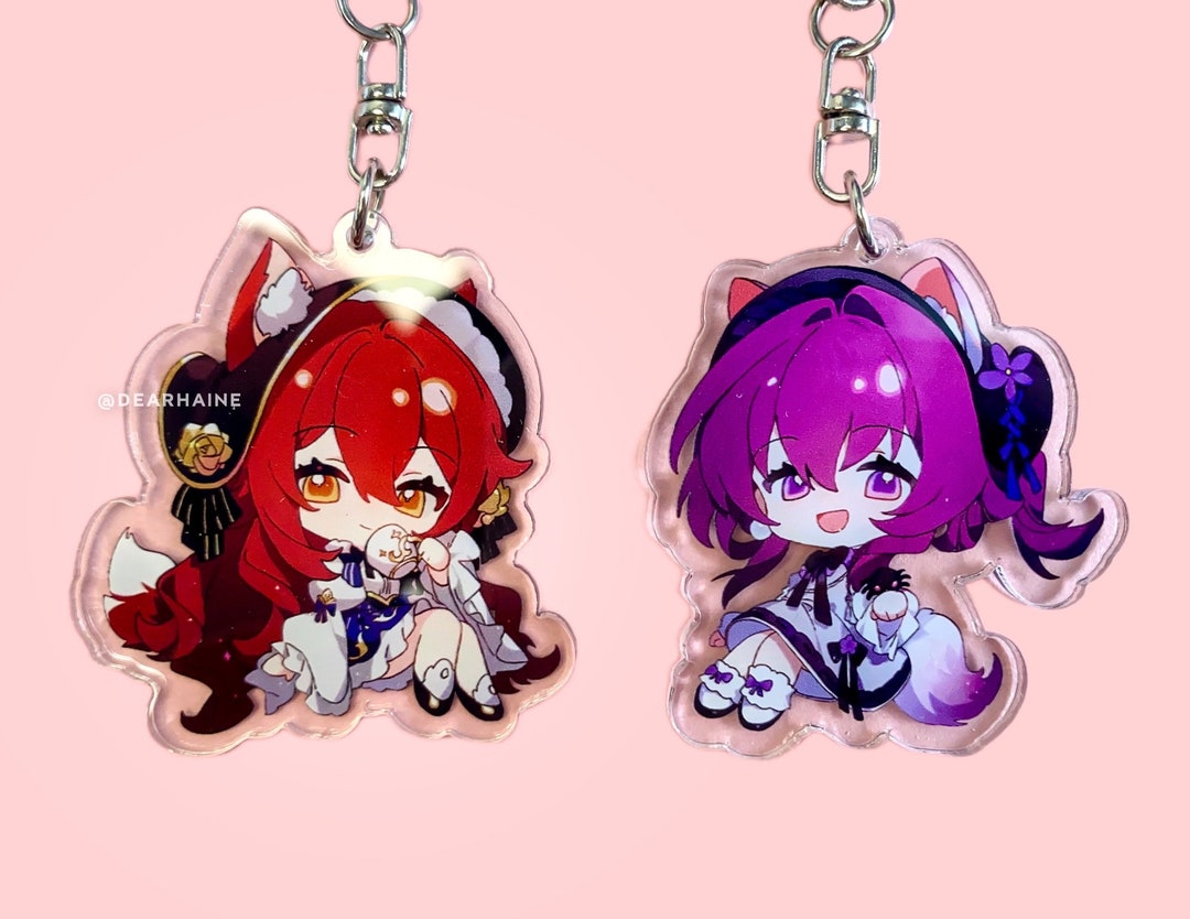 Honkai Star Rail Chibi Himeko & Kafka Acrylic Keychain - Etsy
