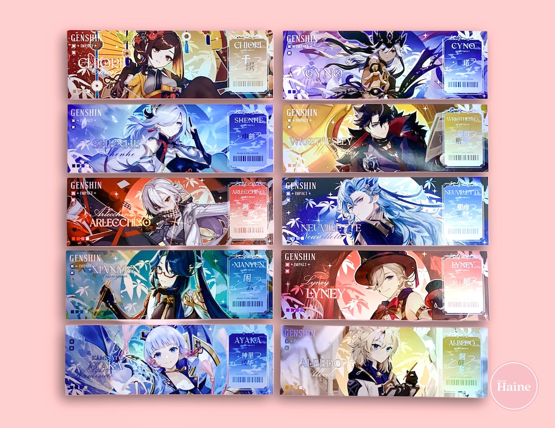 Bundle of Genshin Impact Large Holographic Bookmark - Etsy