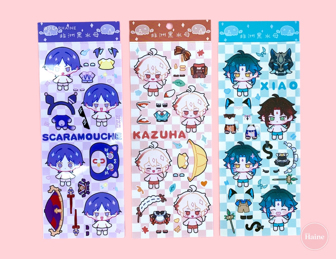 Genshin Impact Dress up Sticker Sheet - Wanderer Scaramouche Kazuha ...