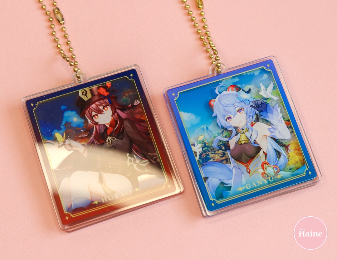 Genshin Impact Acrylic Keychain Raiden Shogun Kokomi Hu Tao and Ganyu ...