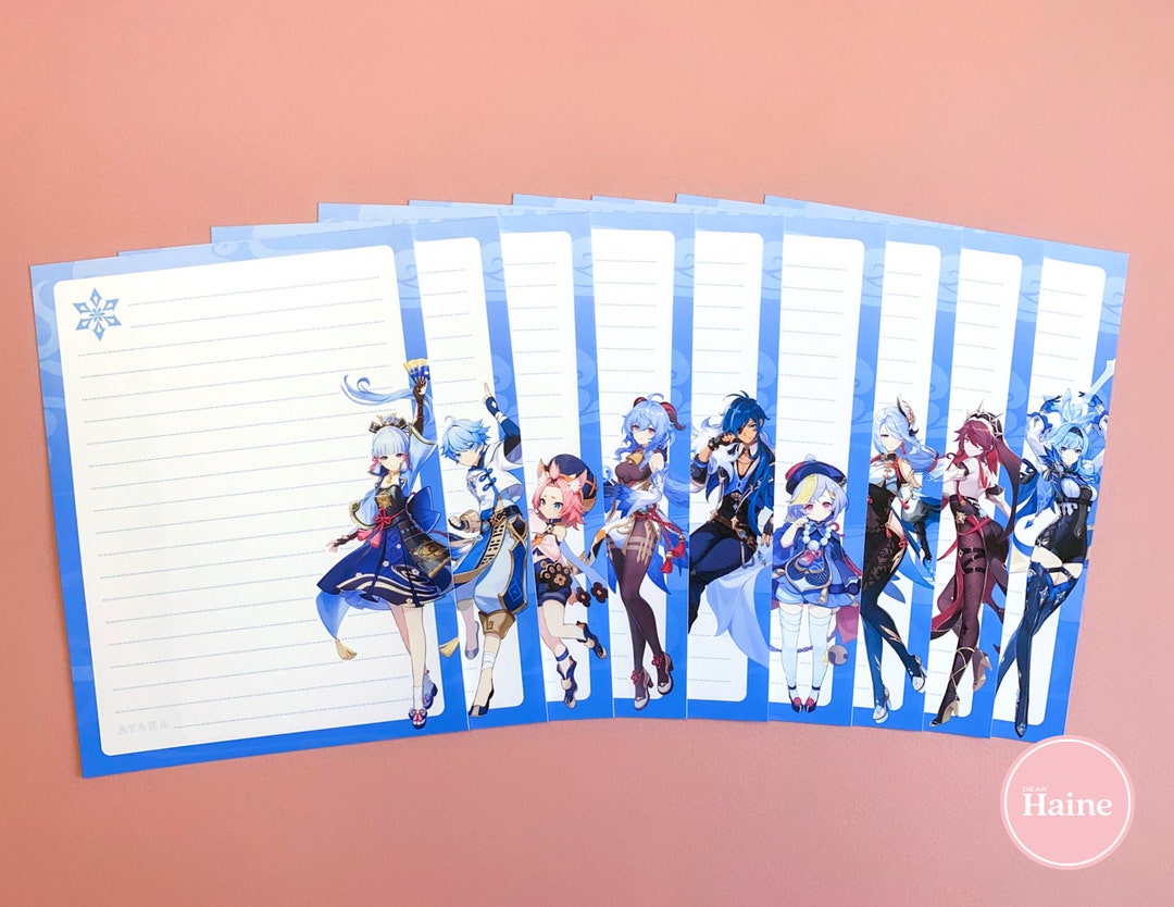 Cryo Letter Pads - Genshin Impact Stationery - Etsy