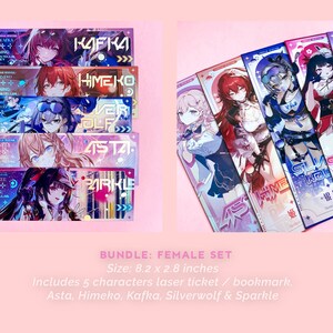 Bundle of Honkai Star Rail Bookmark / Laser Ticket in 8.2 X 2.8 Inches ...