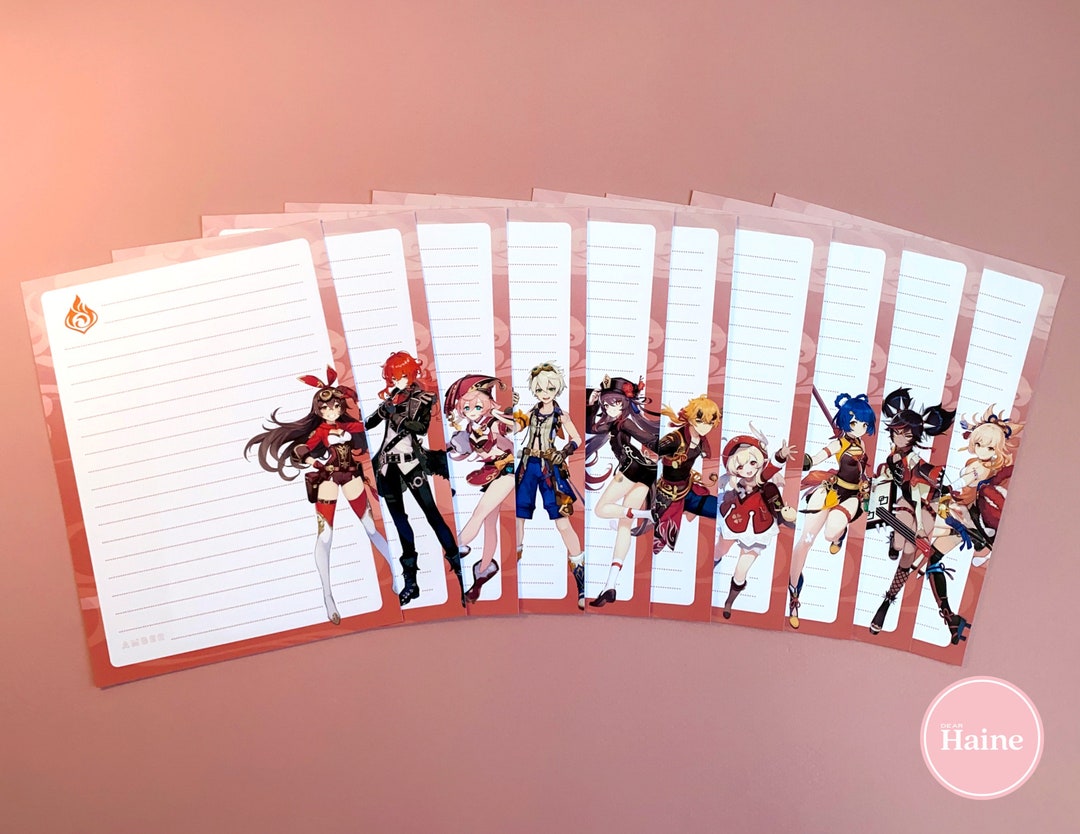 Pyro Writing Pads Genshin Impact Stationery - Etsy