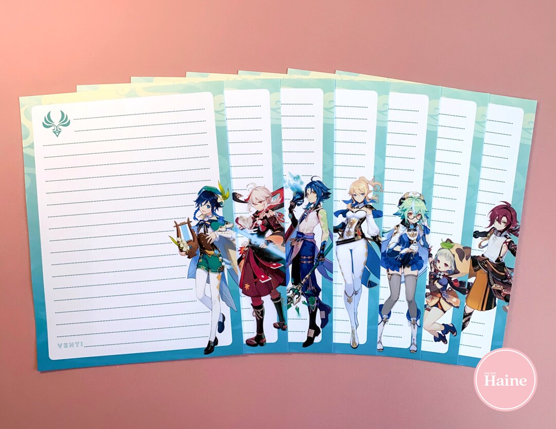 Anemo Writing Pads Genshin Impact Stationery - Etsy