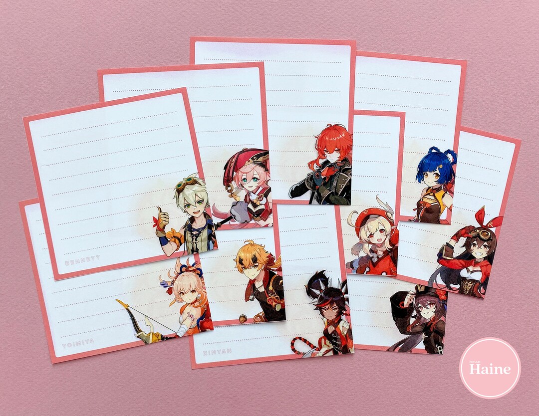 Genshin Impact Pyro Memopad / Notepad Stationery - Diluc Amber Bennett ...
