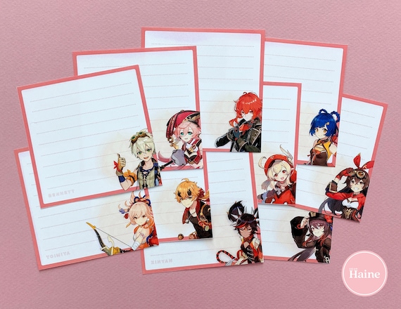 Genshin Impact Pyro Memopad / Notepad Stationery Diluc Amber - Etsy