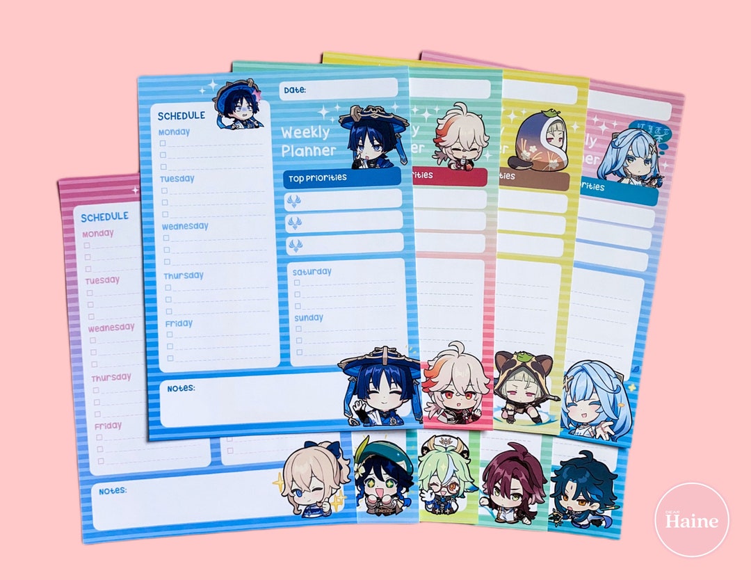 Genshin Impact Anemo Weekly Planner - Tear Away Notepad - Etsy