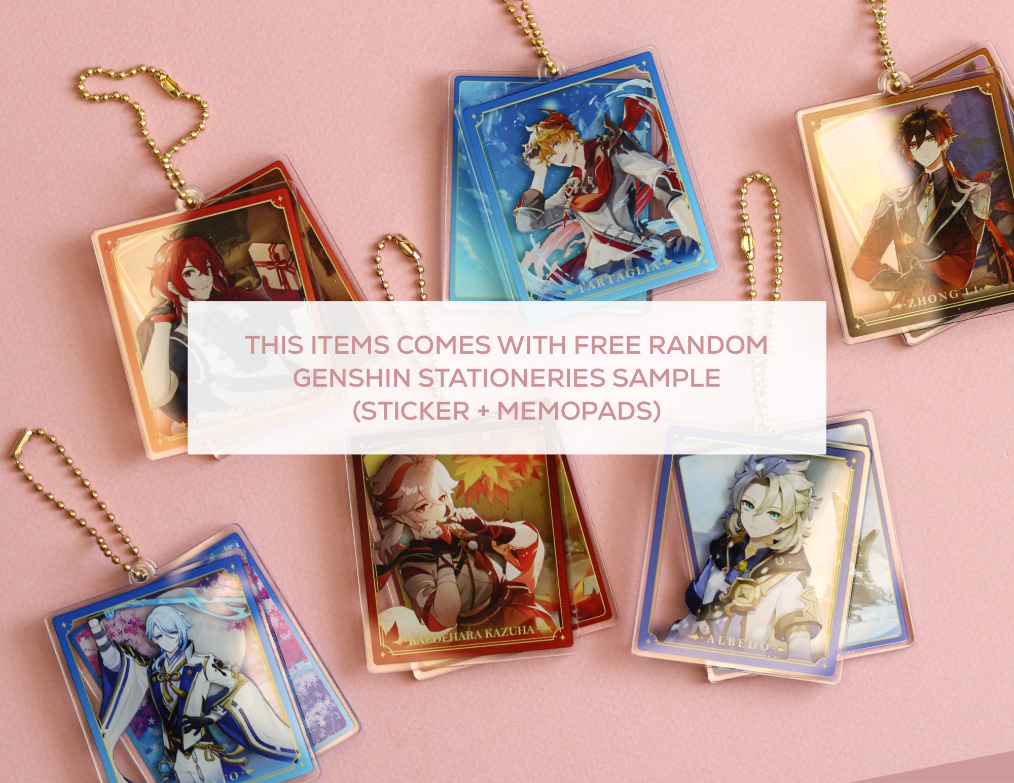 Kazuha & Albedo Acrylic Keychain Genshin Impact Cute Merch - Etsy