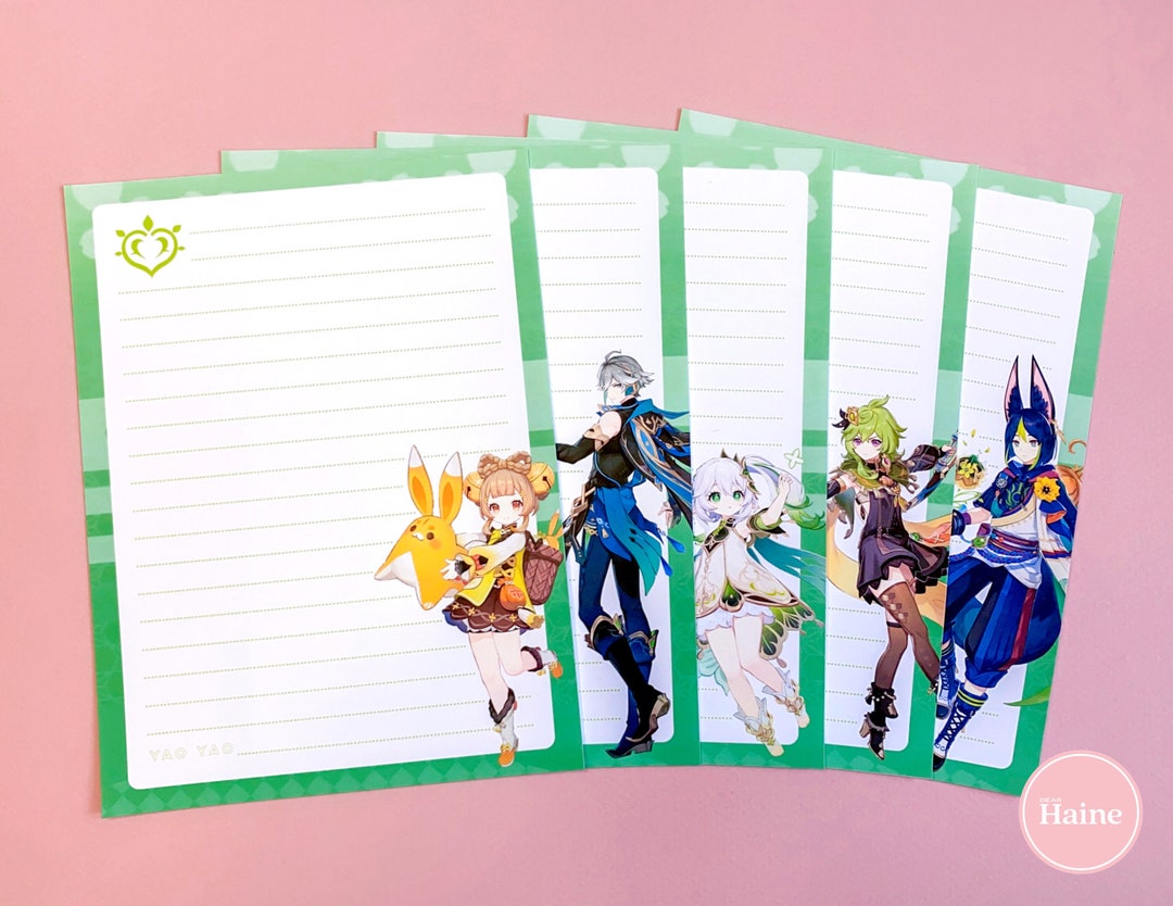 Dendro Writing Pads Genshin Impact Stationery - Etsy
