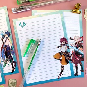 Anemo Writing Pads Genshin Impact Stationery - Etsy