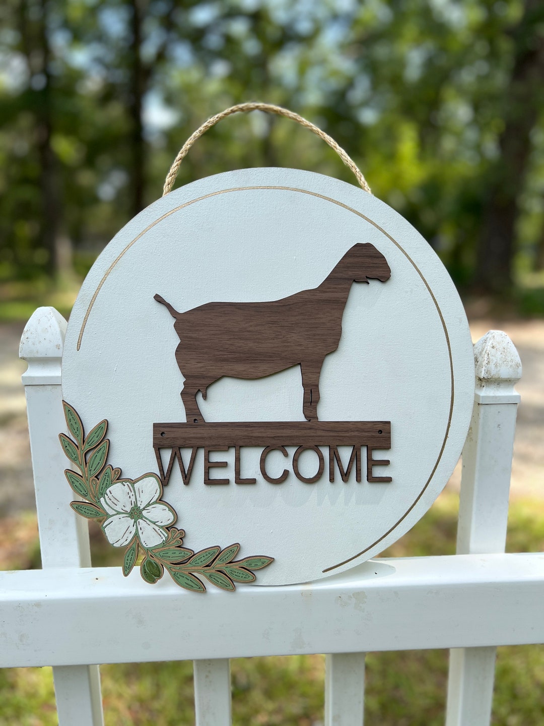 Farmhouse Goat Welcome Sign - Etsy
