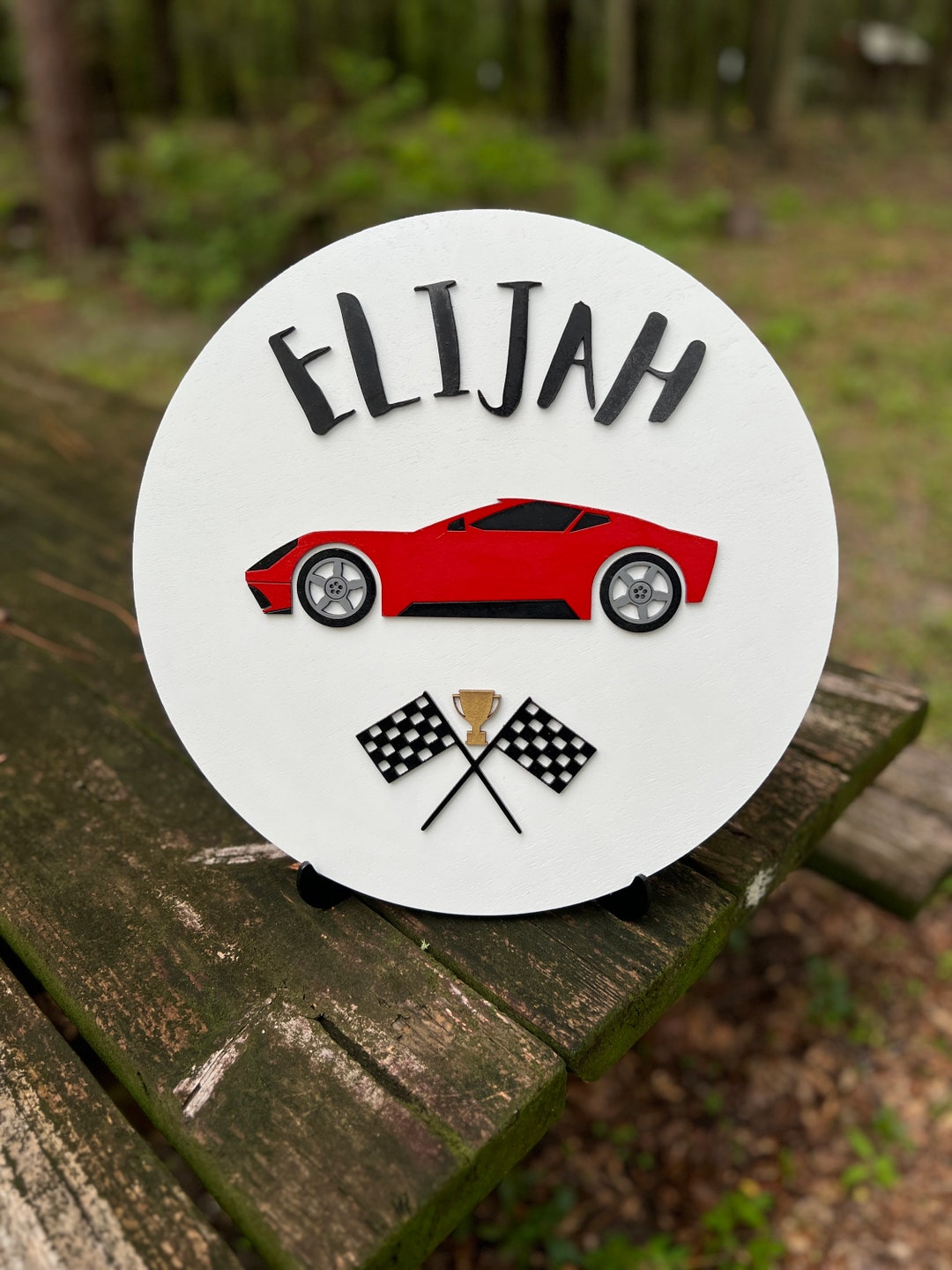 Race Car Name Sign for Kids Room - Etsy