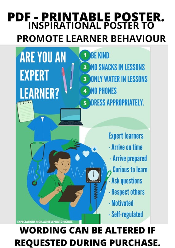 PDF Printable Poster Expert Learner Promote Positive | Etsy