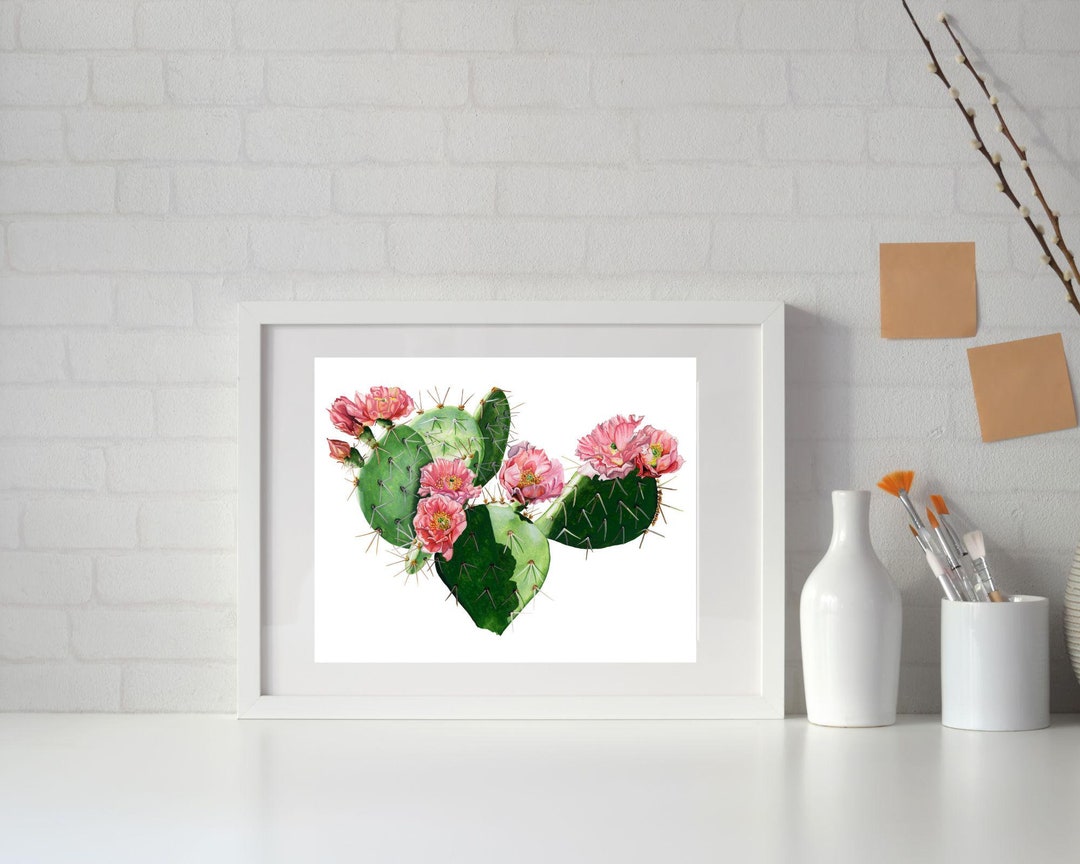 Cactus Print Wall Art. Plains Panhandle Starvation Hairspine Prickly ...