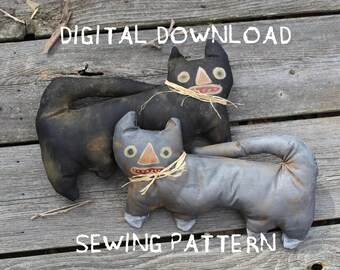 Primitive Cat Sewing Pattern - Etsy