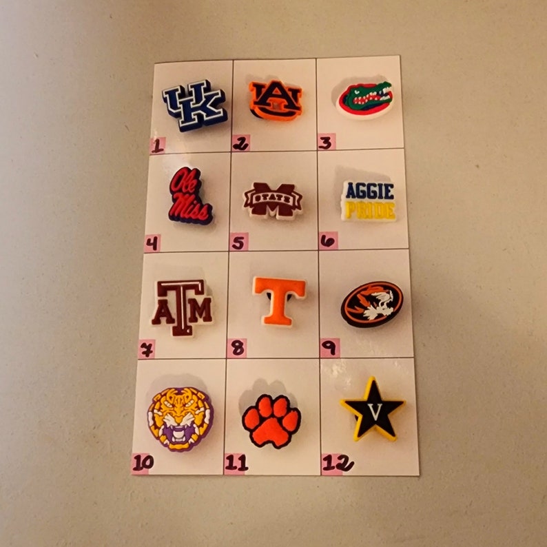 College Team Logo Croc Charms - Etsy