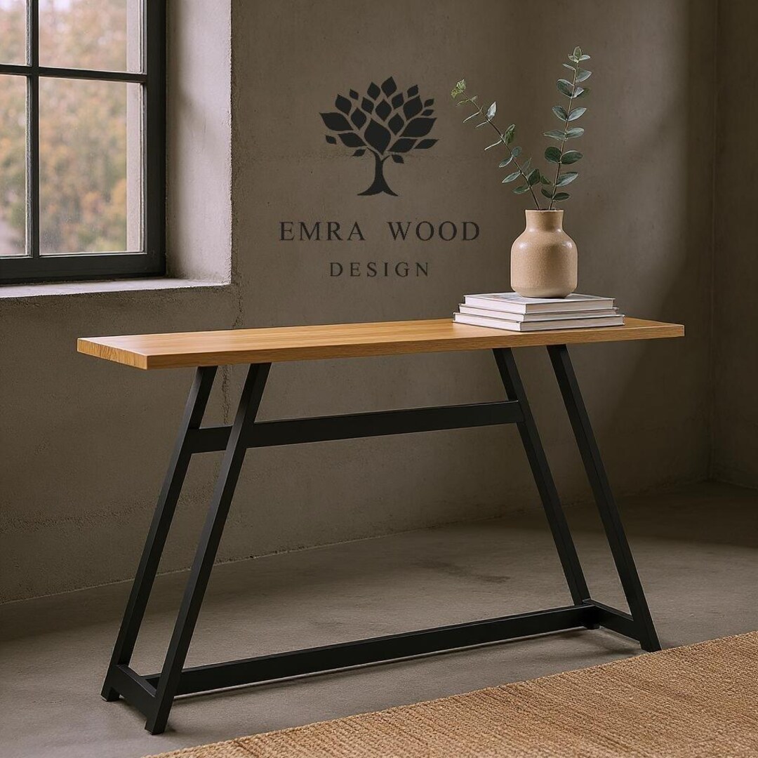 HANDMADE Solid Wood Oak Entryway Table Emra Wood SKD-293 | Hallway ...