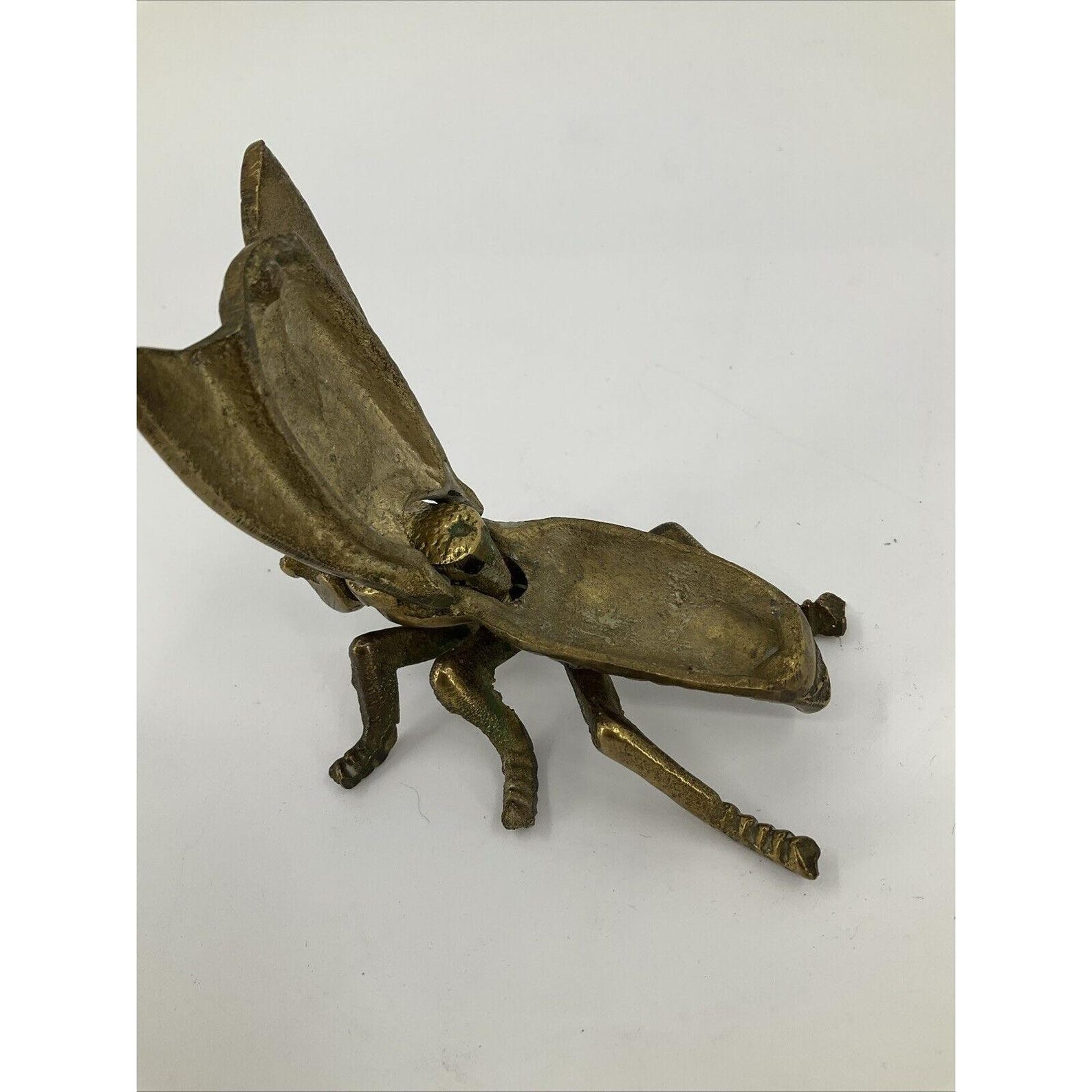 Vintage 4 Inch Brass Fly Ashtray Hinged Wings Wasp Bug Insect MCM ...