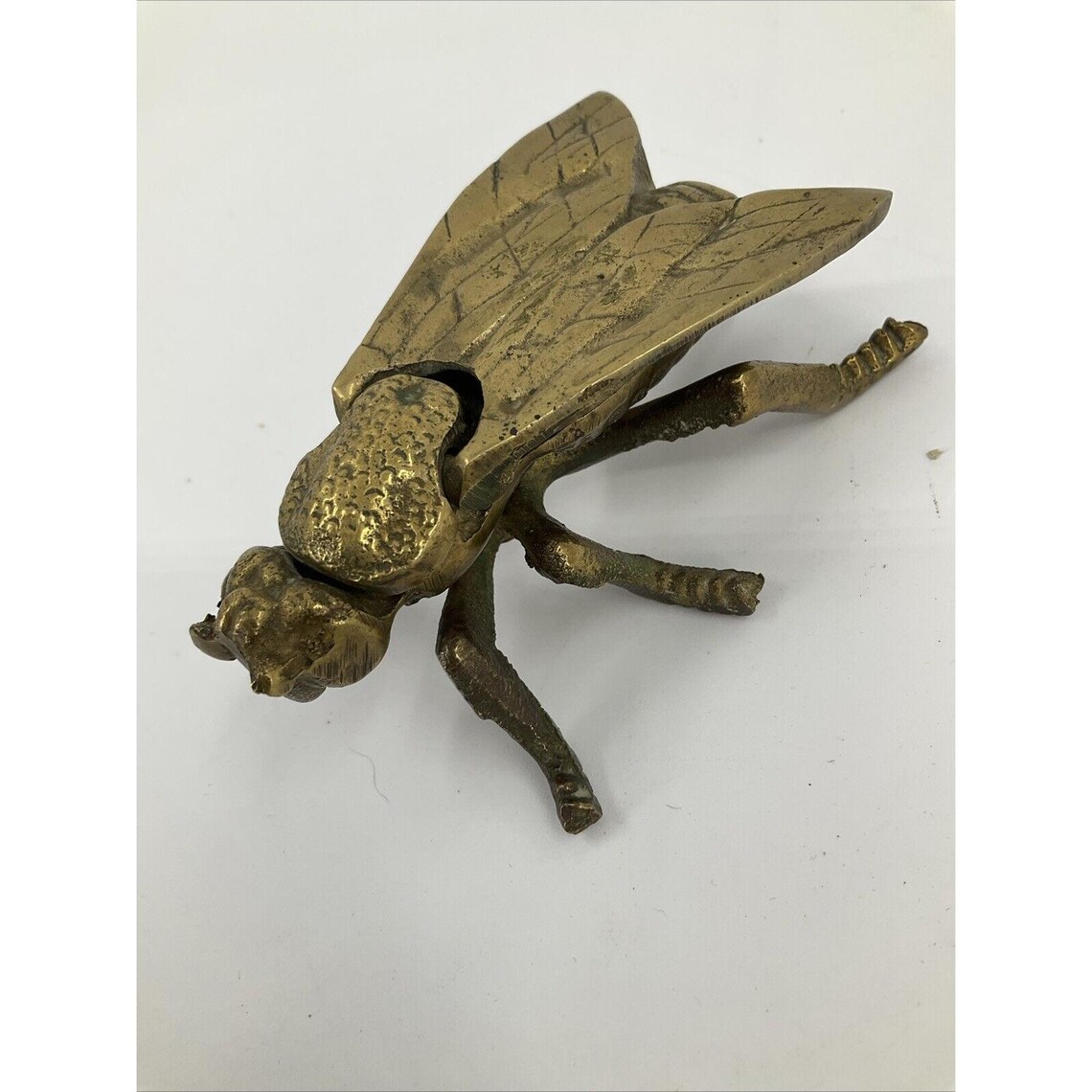 Vintage 4 Inch Brass Fly Ashtray Hinged Wings Wasp Bug Insect MCM ...