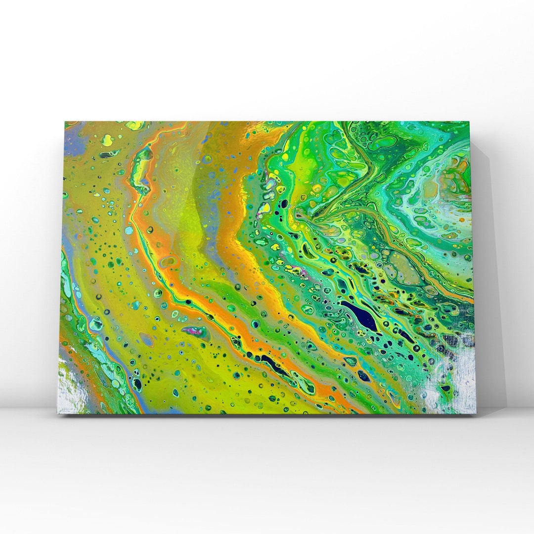 Original Abstract Pour Art Painting on Gallery Canvas Acrylic Fluid Art ...