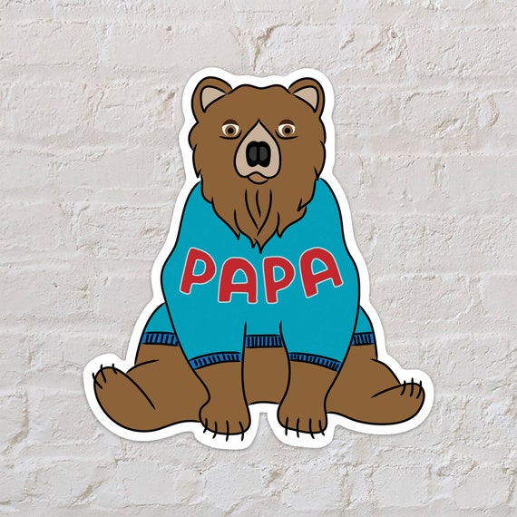 Papa Bear Sticker Fathers Day Sticker Sticker for Dad - Etsy