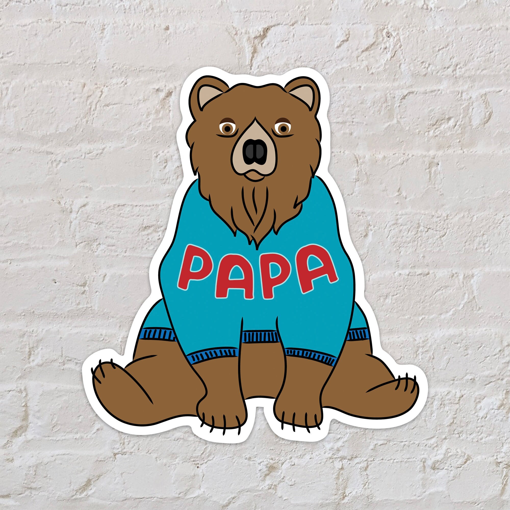 Papa Bear Sticker Fathers Day Sticker Sticker for Dad - Etsy
