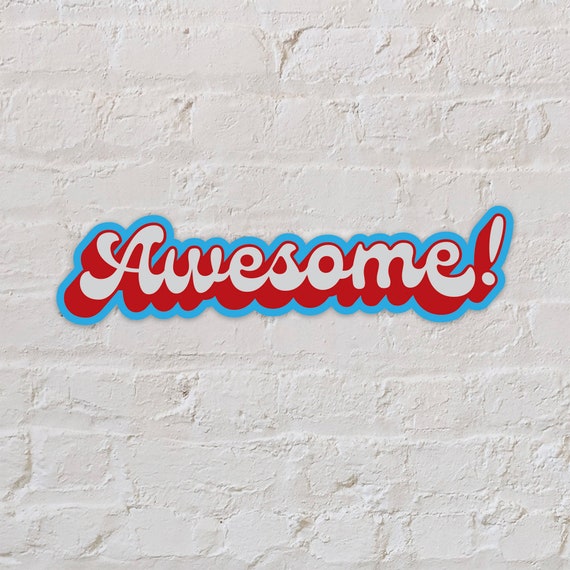 Awesome Sticker Typography Sticker Stickers for Hydroflask - Etsy