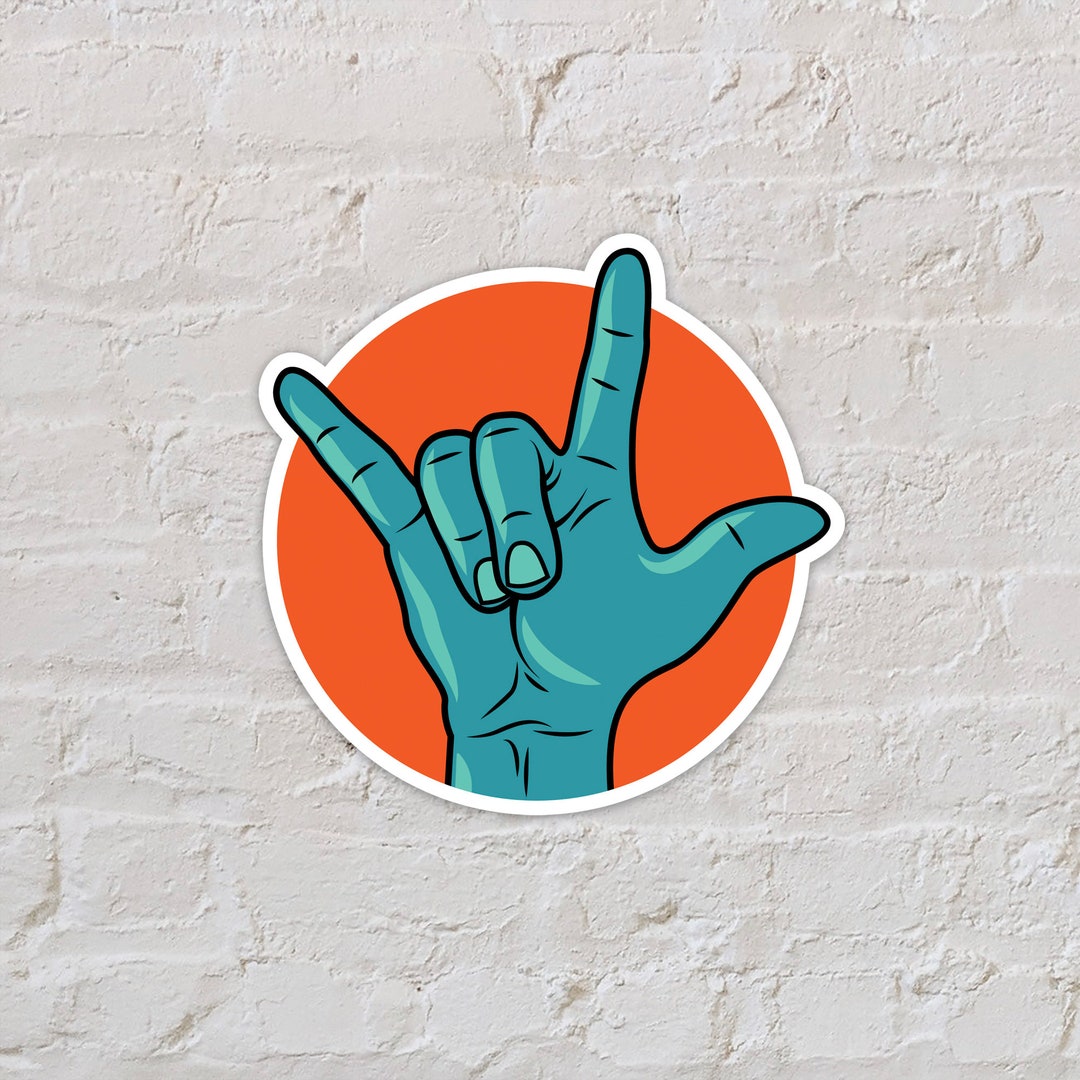 I Love You Sign Language (ASL) Sticker, Stickers for Hydroflask ...
